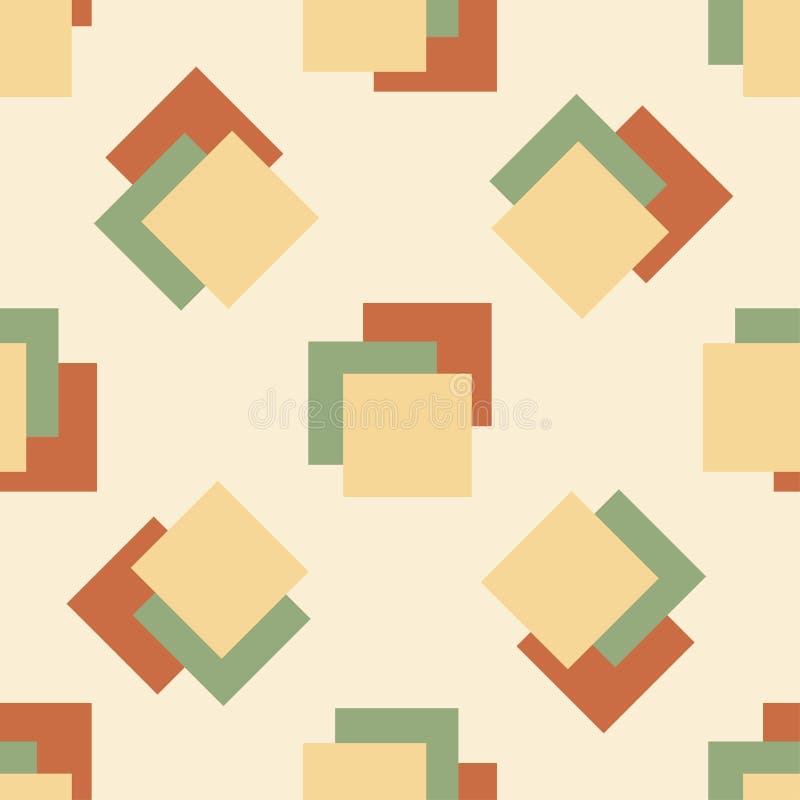 Vector Seamless Pattern in 60s 70s Design. Stock Vector - Illustration ...