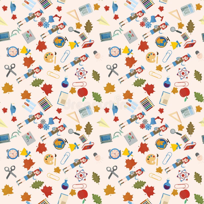 Seamless Pattern_6_flat On School Theme, Education, Back To School ...