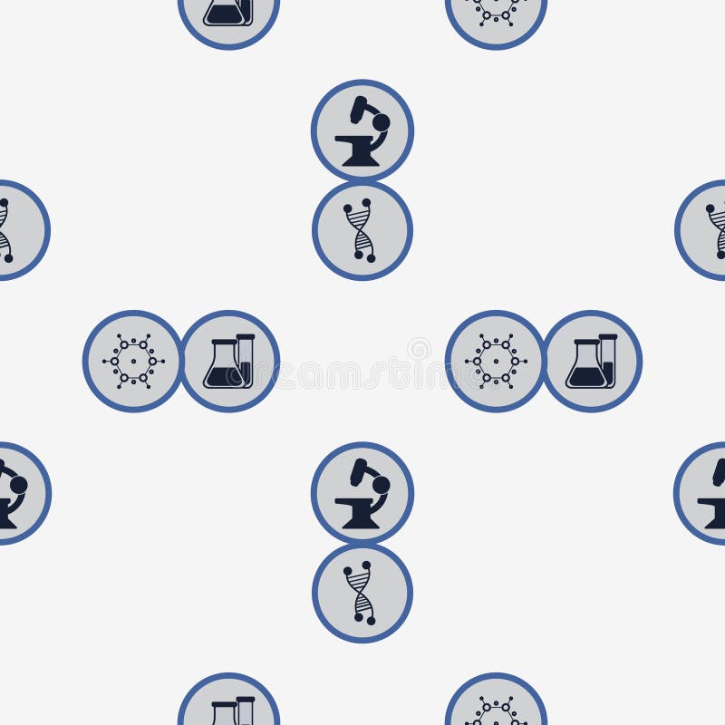 Vector Seamless Pattern with Science Icons Stock Illustration ...