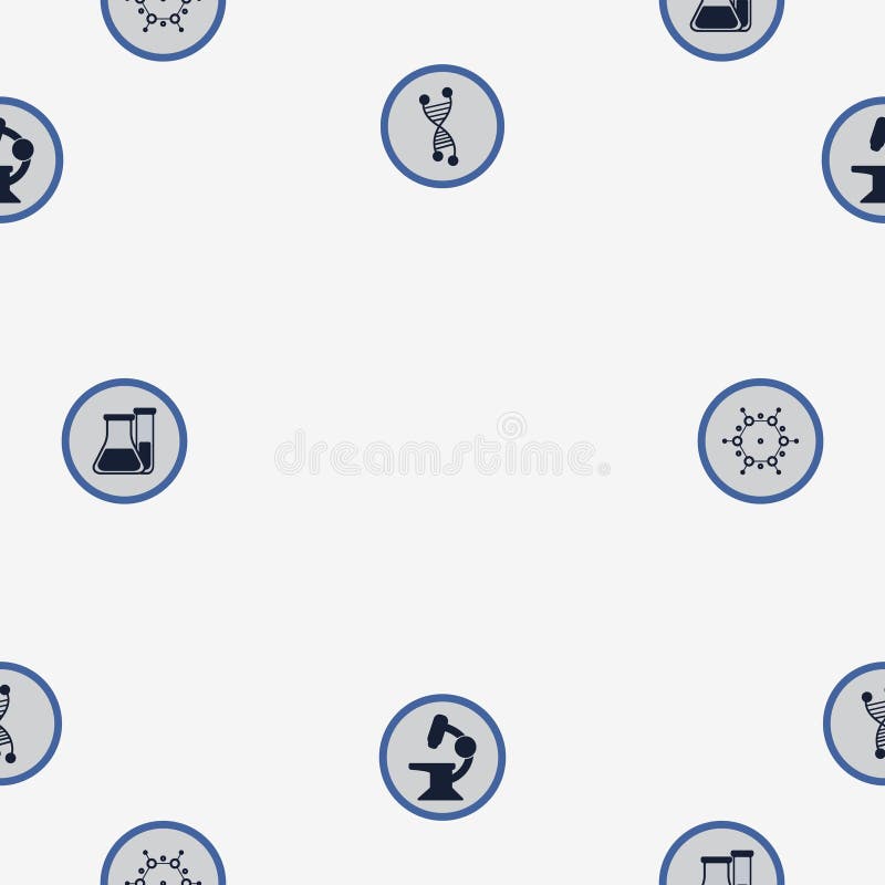 Vector Seamless Pattern with Science Icons Stock Illustration ...