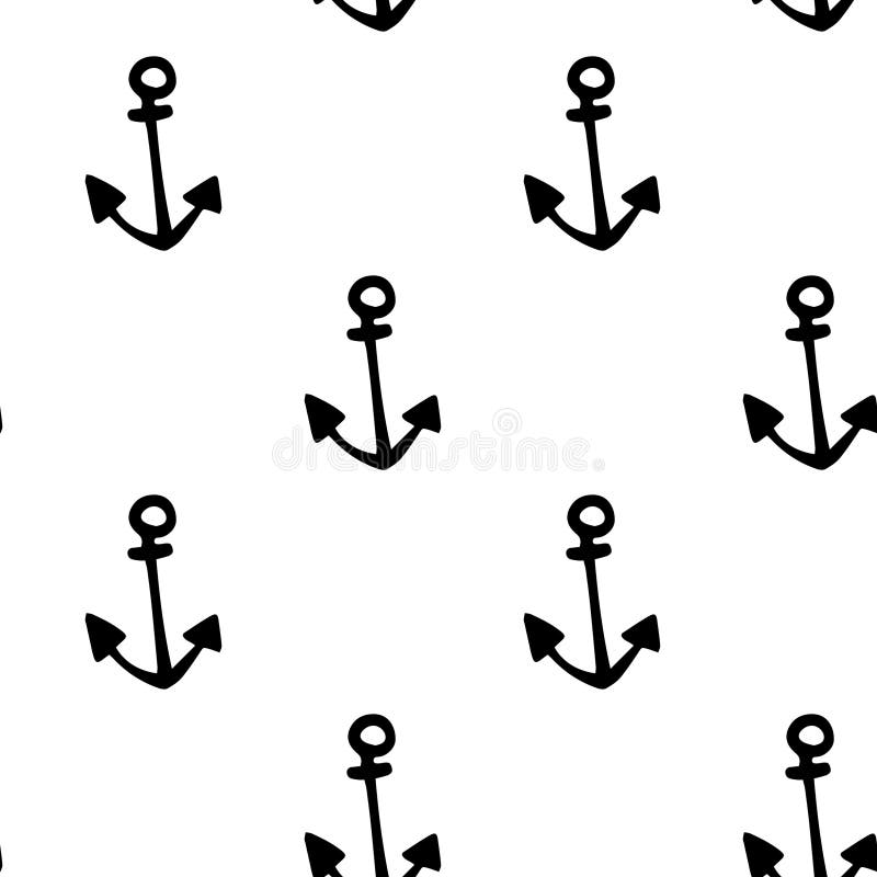 Vector Seamless Pattern Sea Anchors Stylized Funny Stock Vector ...