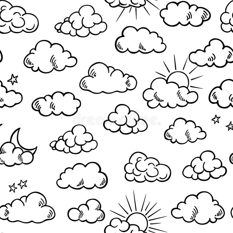 Hand drawn weather pattern stock vector. Illustration of paper - 102459300