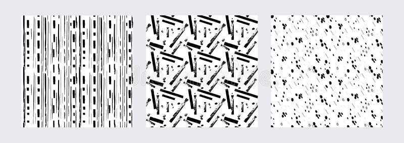 Hand Drawing Seamless Pattern with Small Dashes, Mini Dots and Short ...