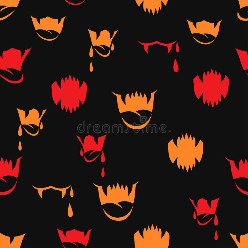 Vector Seamless Pattern with Sharp Teeth Stock Vector - Illustration of ...