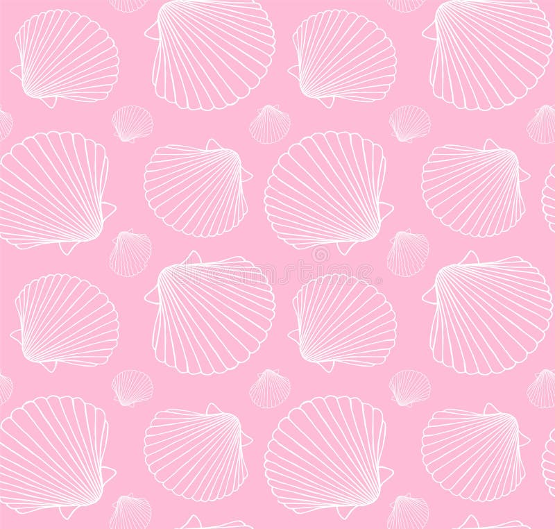 Vector Seamless Pattern of Shell Isolated on Pink Stock Vector ...