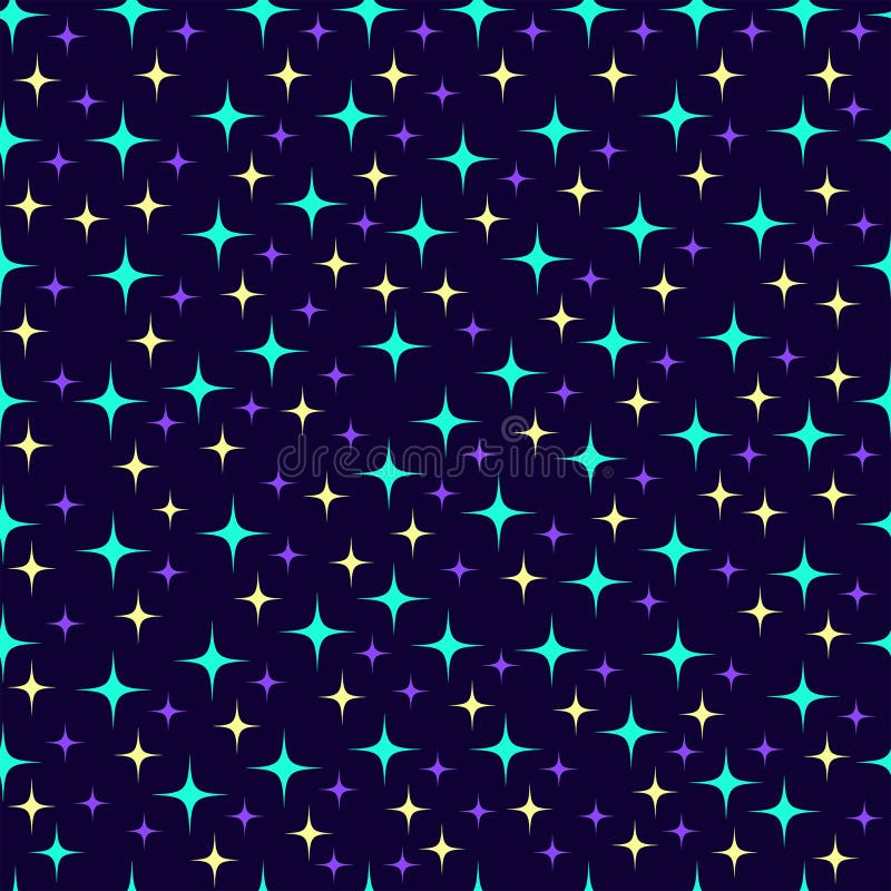 Vector Seamless Pattern With Shining Stars, Sparkles On The Dark ... Vector Seamless Pattern With Shining Stars, Sparkles On The Dark ...