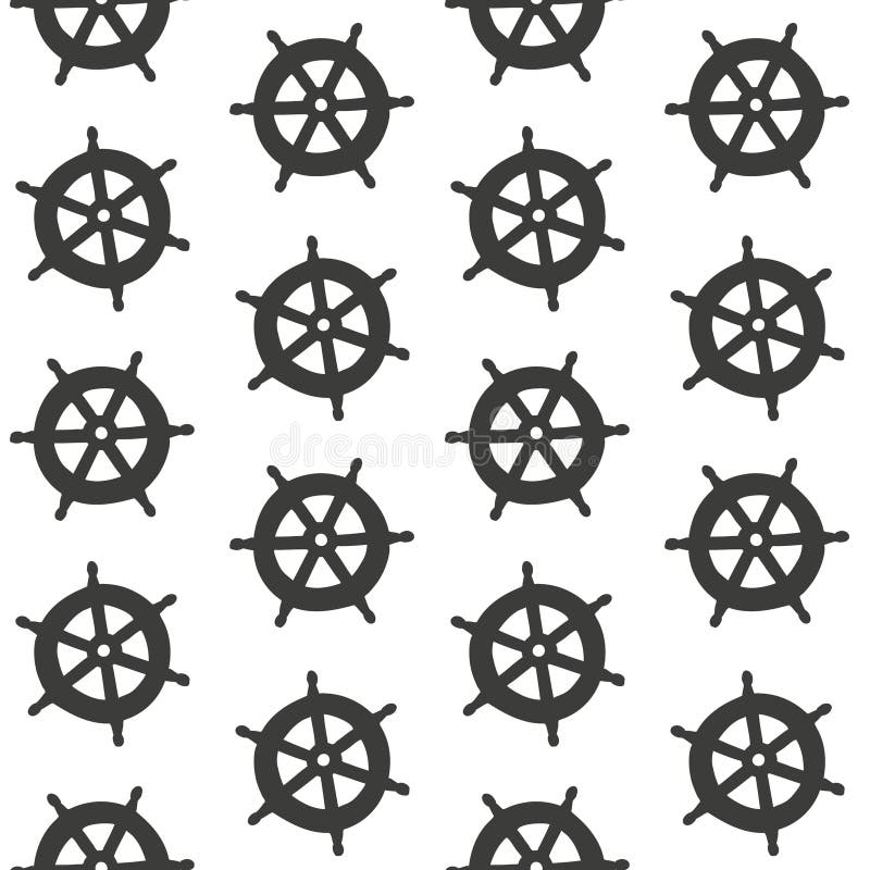 Vector Seamless Pattern of Ship Rudder Silhouette Stock Vector ...