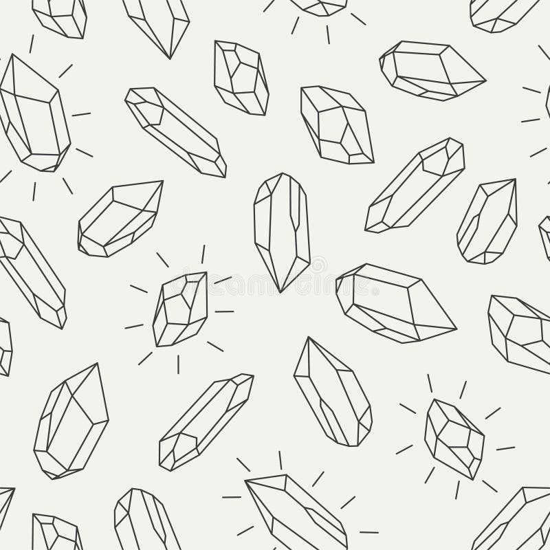Vector Seamless Pattern with Simple Crystal Shapes Stock Vector ...