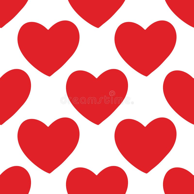 Vector Seamless Pattern of Simple Hearts. Illustration for Print on ...