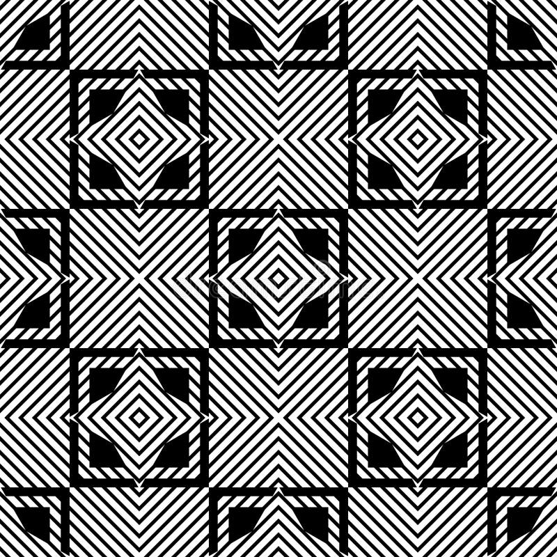 Black Geometric Seamless Pattern in White Background Stock Vector ...