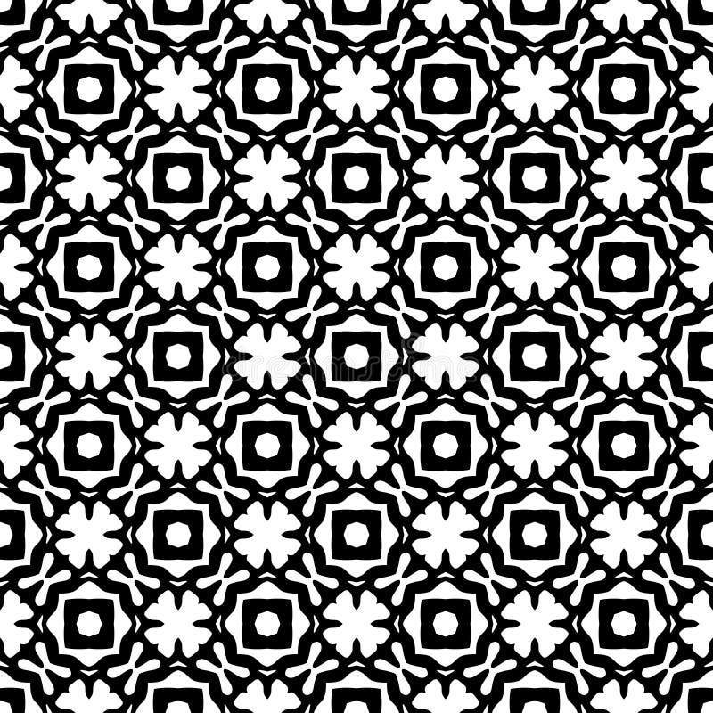 Black Geometric Seamless Pattern in White Background Stock Vector ...