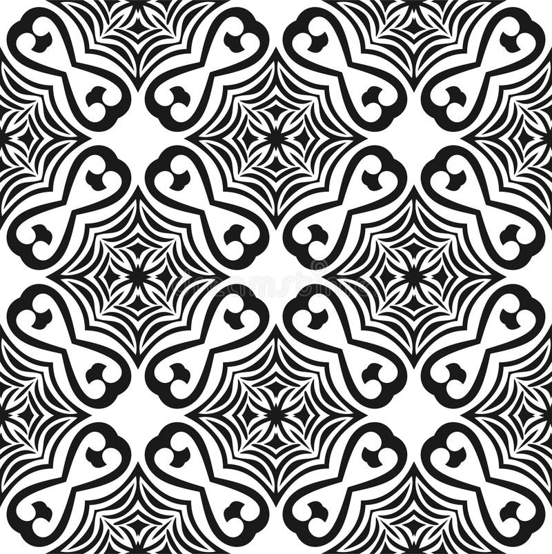 Black Geometric Seamless Pattern in White Background. Simple, Texture ...