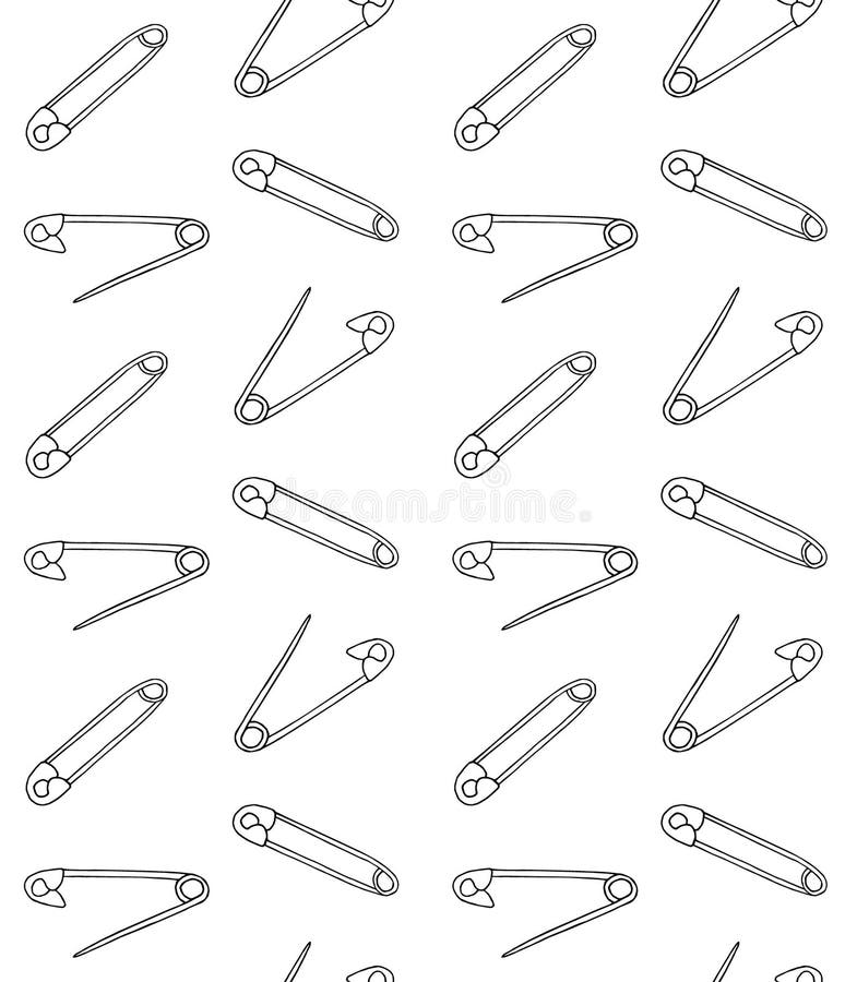 Vector Seamless Pattern of Sketch English Pins Stock Illustration ...