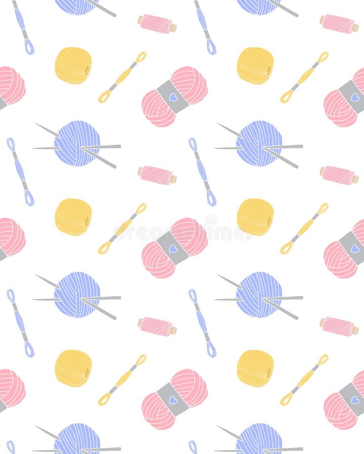 Vector Seamless Pattern of Sketch Thread Stock Illustration ...