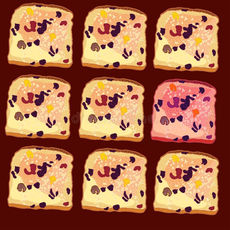 Vector Seamless Pattern, Slices of Bread Stock Vector - Illustration of ...