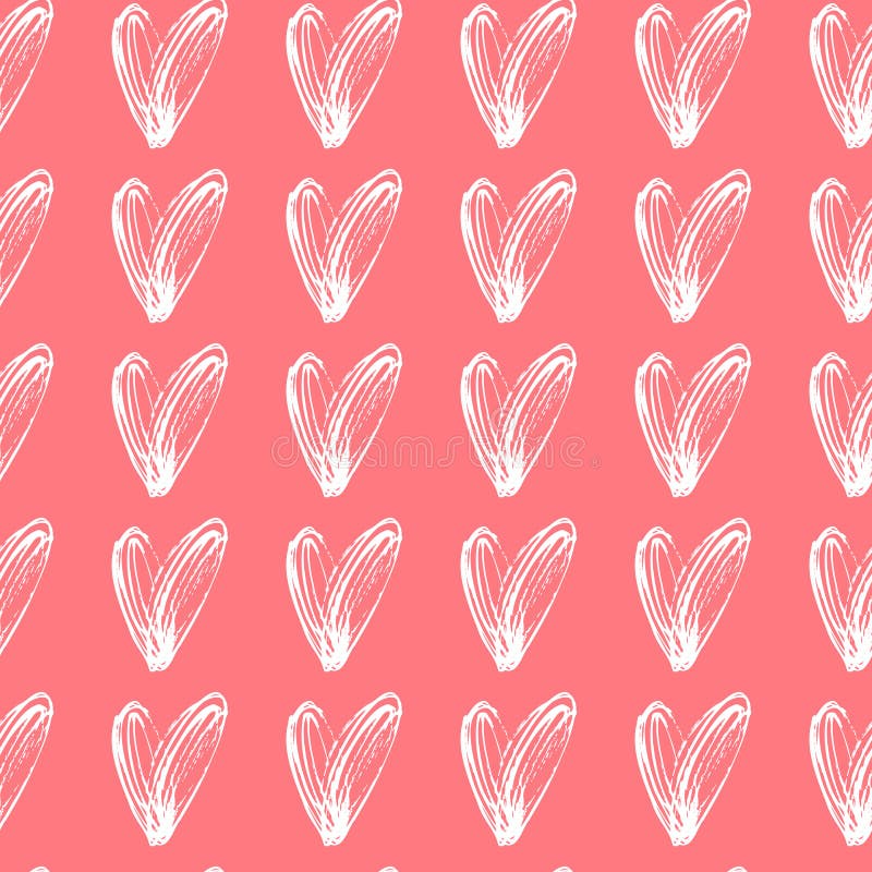 Vector Seamless Pattern Small Hearts Pink White Stock Vector ...