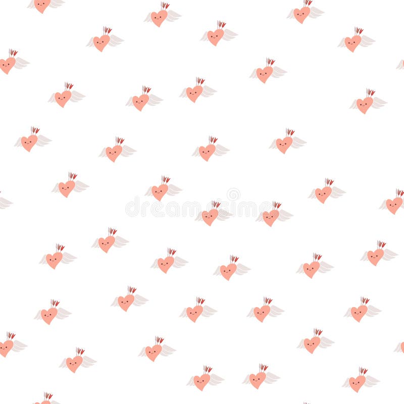 Vector Seamless Pattern with Small Red Hearts on White Backdrop ...