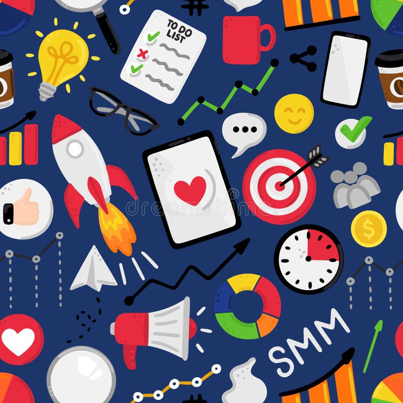 Vector Seamless Pattern with Social Media Icons Stock Vector ...