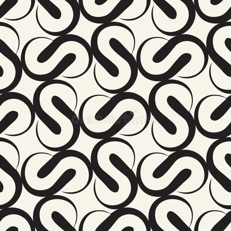 Vector Seamless Pattern with Smooth Curls Stock Vector - Illustration ...