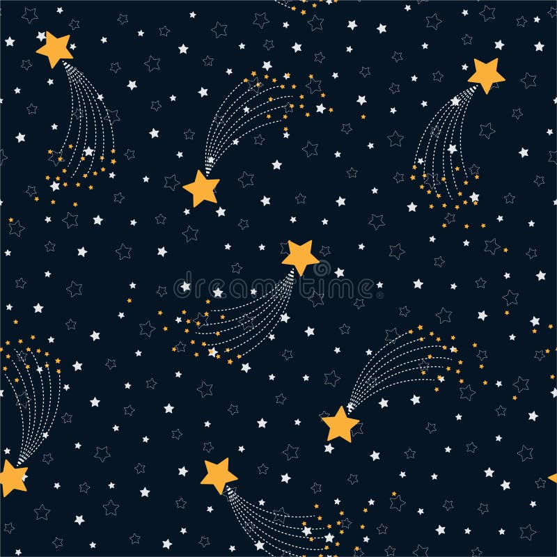 Vector Space Seamless Pattern with Small Stars Layer on Colorful Big ...