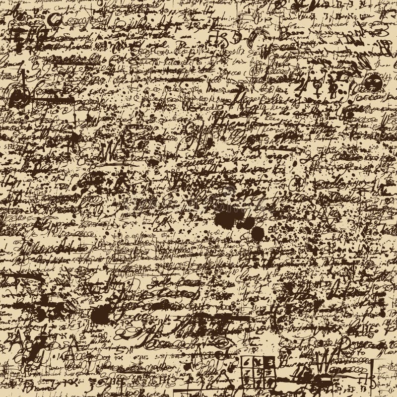 Seamless Pattern with Unreadable Handwritten Notes Stock Vector ...