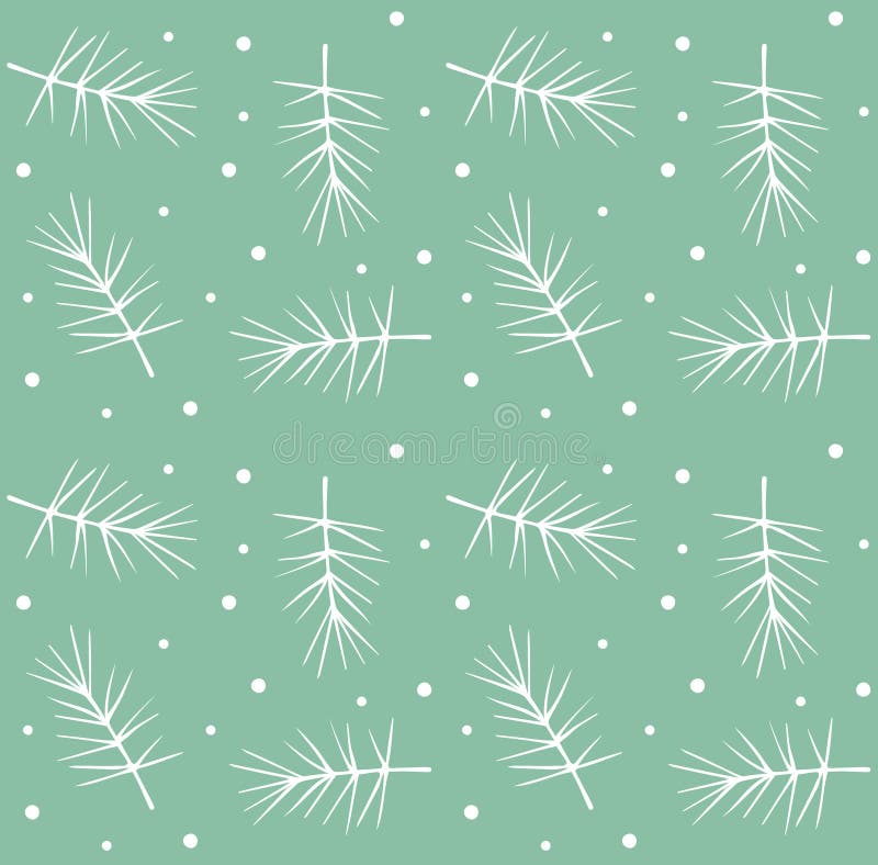 Vector Seamless Pattern of Spruce Tree Branch Stock Vector ...