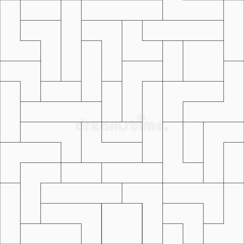 Vector Seamless Pattern with Square and Rectangle Elements. Geometric ...