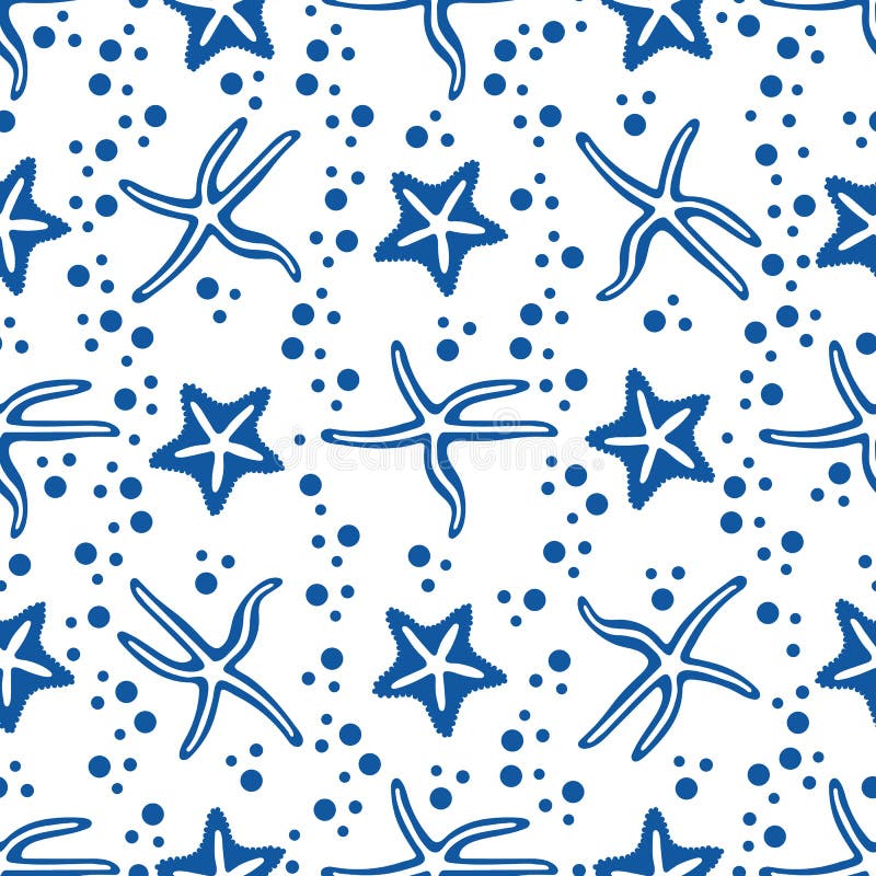 Vector Seamless Pattern with Starfish Stock Vector - Illustration of ...