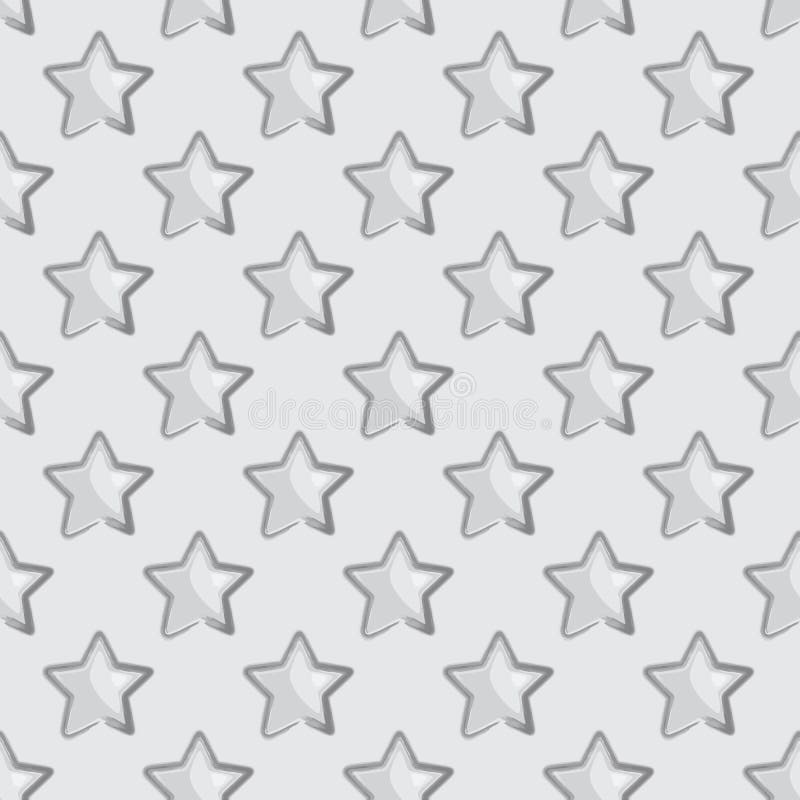 Vector Seamless Pattern with Stars on Grey Background. Stock Vector ...