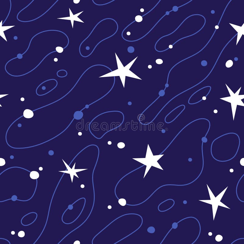 Vector Seamless Pattern with Stars. Milky Way Illustration Stock Vector ...