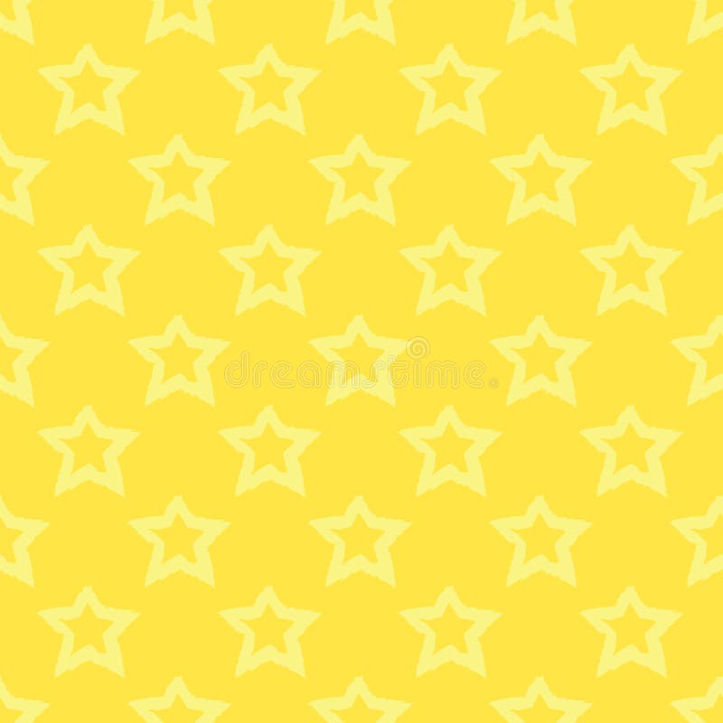 Vector Seamless Pattern with Stars on Yellow Background. Stock Vector ...