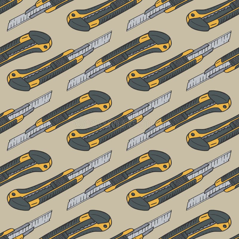Vector Seamless Pattern with Stationery Knives. Stock Vector ...