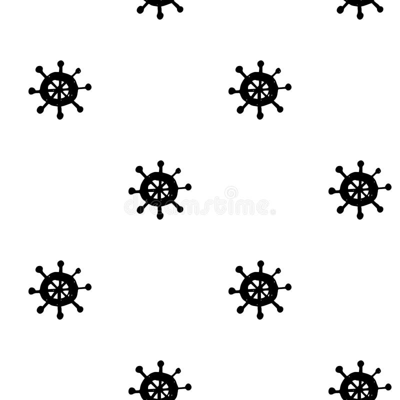 Vector Seamless Pattern Steering Wheel on the Ship Stock Vector ...