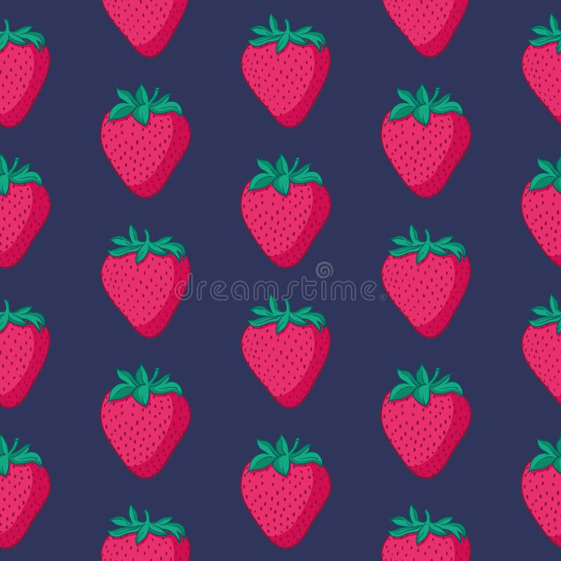Vector Seamless Pattern with Strawberries. Graphic Stylized Drawing ...