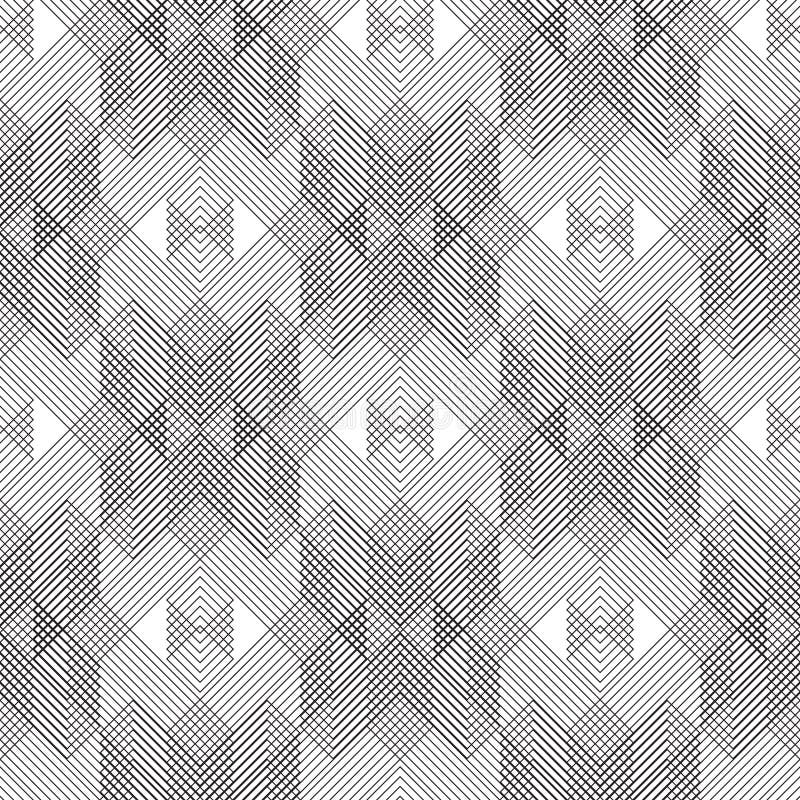 Vector Seamless Pattern with Striped Grid of Arrows and Rhombuses Stock ...