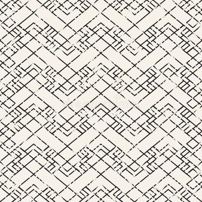Vector Seamless Pattern with Striped Grid of Arrows and Rhombuses Stock ...