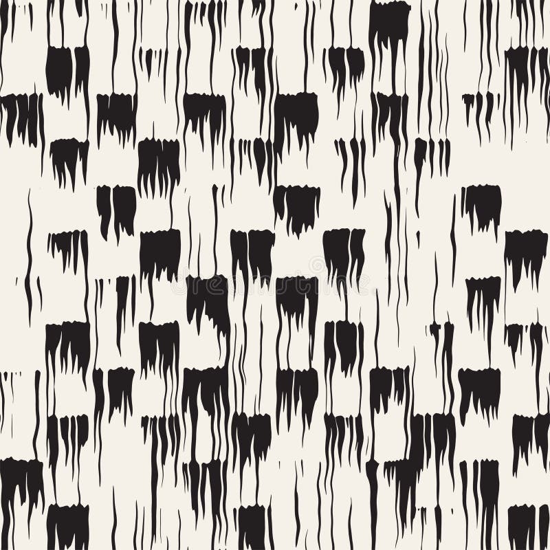 Vector Seamless Pattern with Stripes and Strokes. Black and White ...