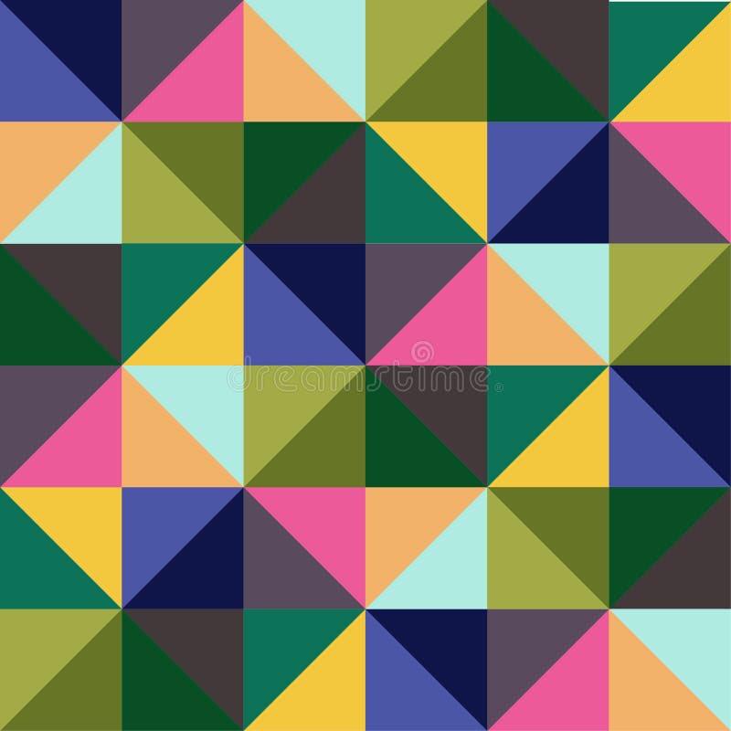 Vector Seamless Pattern Swatch. Geometric Triangles. Green Trendy ...