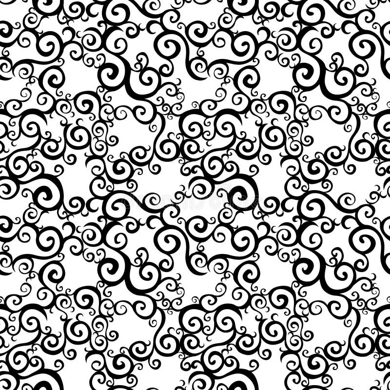 Vector Seamless Pattern with Swirls Motifs. Stock Vector - Illustration ...