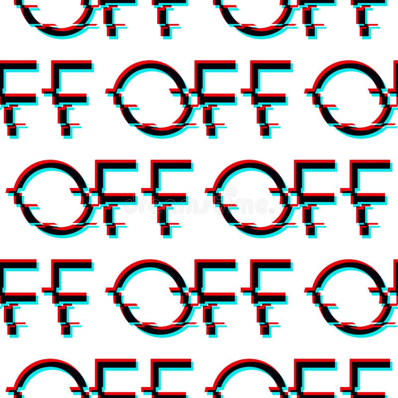Vector Seamless Pattern with Symbol of Word OFF in Glitch Style ...