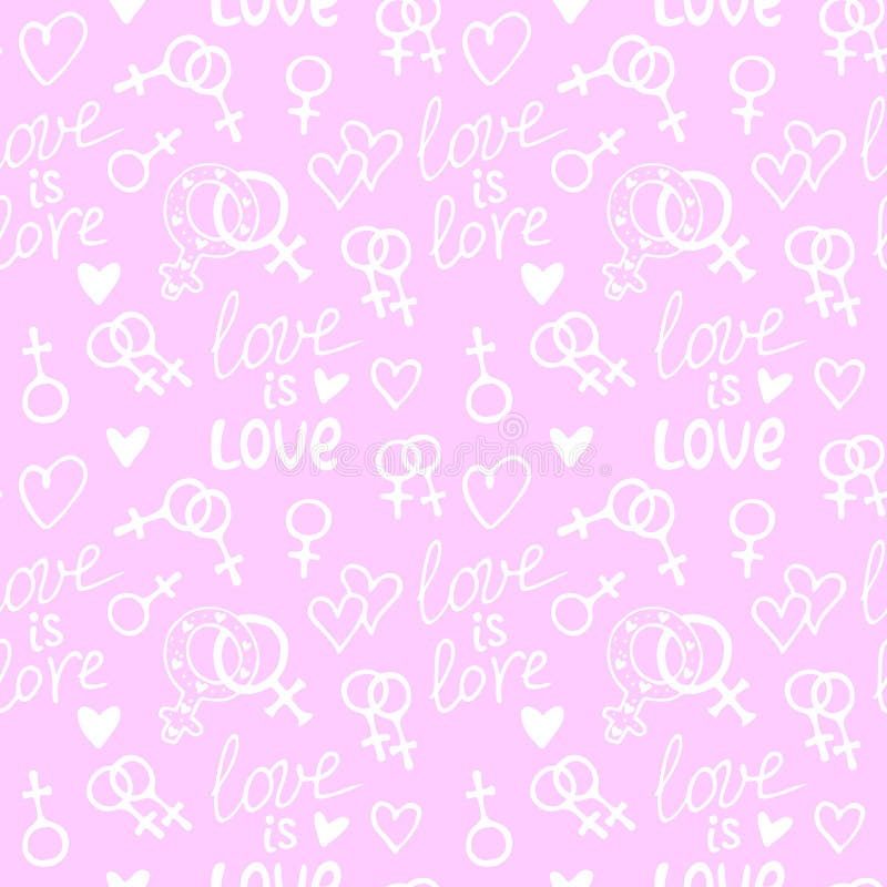 Vector Seamless Pattern Of Symbols Of Venus Female Gender Icons