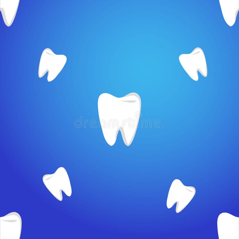 Vector Seamless Pattern with Teeth on a Blue Background. the Pattern of ...