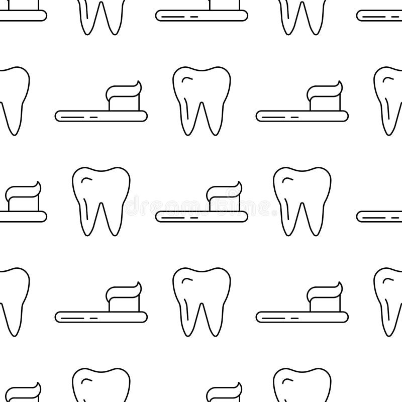 Vector Seamless Pattern with Teeth an Toothbrushes. Stock Vector ...