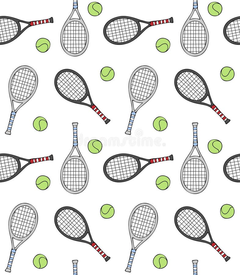 Tennis Rackets Pattern Stock Illustrations – 206 Tennis Rackets Pattern ...