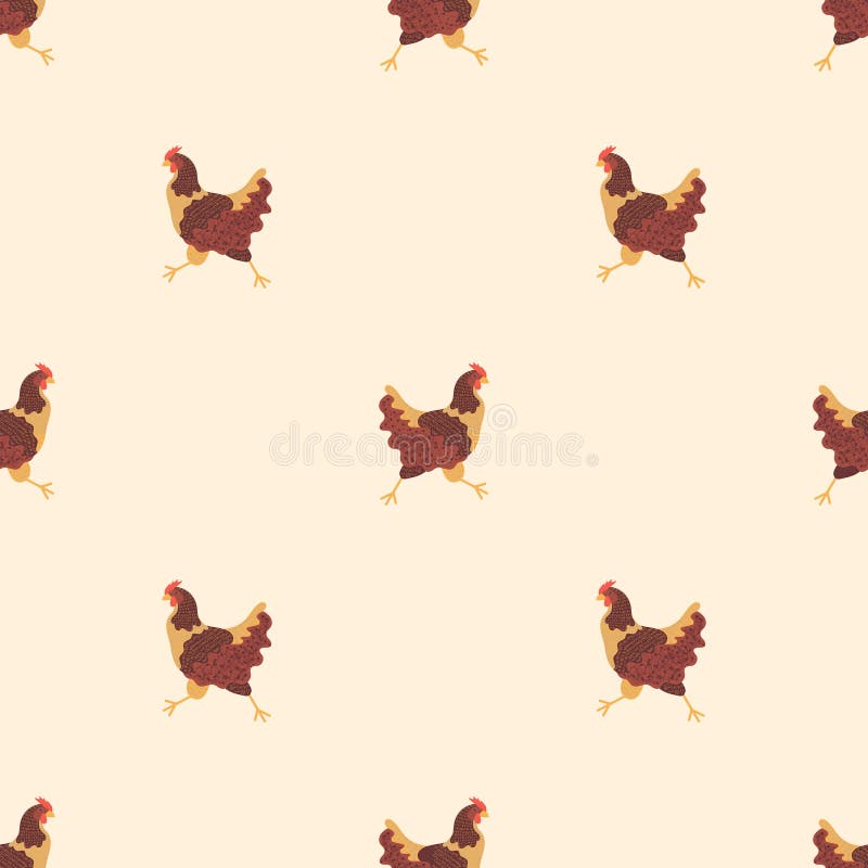 Vector Seamless Pattern with Texture Images of Chickens Stock Vector ...