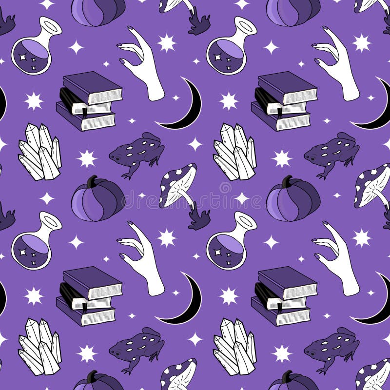 Vector Seamless Pattern on the Theme of Magic, Mysticism, Witchcraft ...