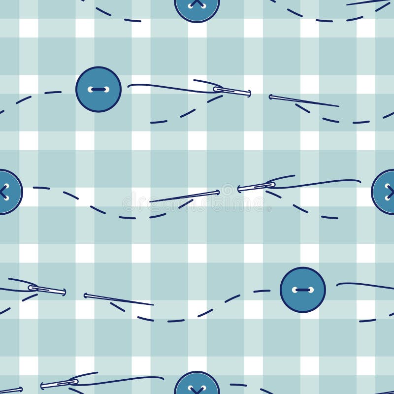 Vector Seamless Pattern with Thread, Needle and Buttons. Seamless ...
