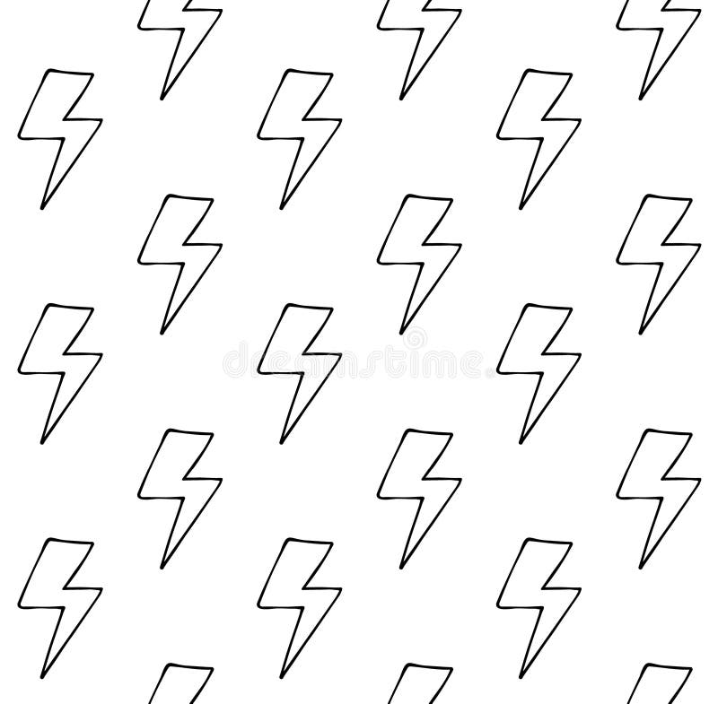 Vector Seamless Pattern of Thunder Storm Stock Illustration ...
