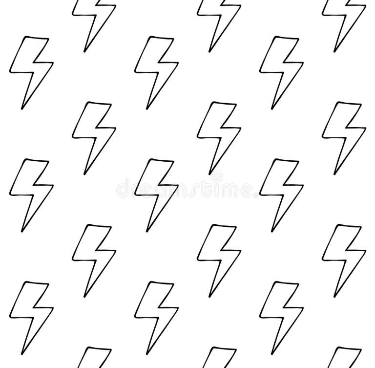 Vector Seamless Pattern of Thunder Storm Stock Illustration ...