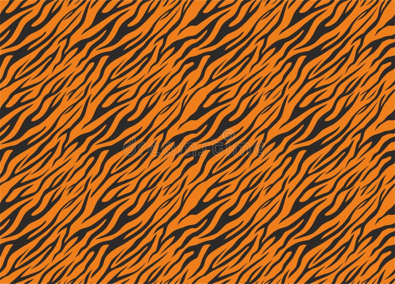 Vector Seamless Pattern of Tiger Skins. Stock Vector - Illustration of ...